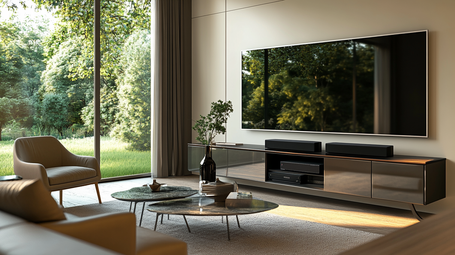 Wohnzimmer mit Media-Center: Technik stilvoll integrieren